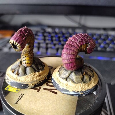 Coiled Purple Worm Miniature for D&D, Dungeons and Dragons, Pathfinder ...