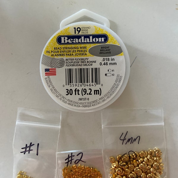 Beadalon Bead Stringing Wire 19 Strand 30/100 FT. Bright Various Sizes + Colors FREE SHIPPING - Etsy