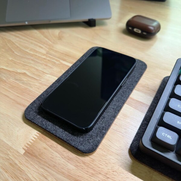 Wool Mousepad Wool Felt and Cork Mouse Pad, Antimicrobial Merino Wool ...