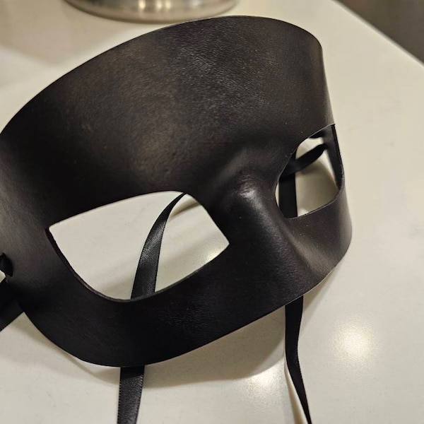 Black Leather Masquerade Domino Mask - Etsy