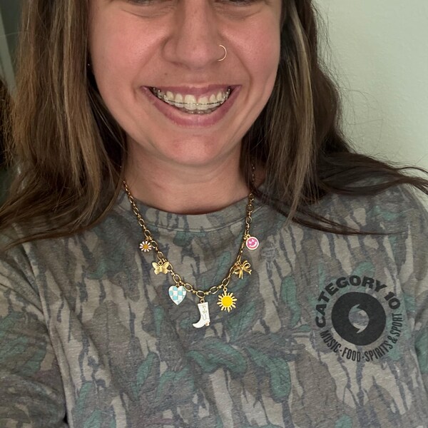 Build Your Own Custom Charm Necklace, Gold Charm Necklace, Customizable ...