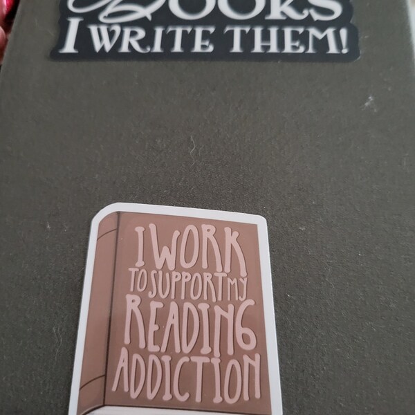 I Work to Support My Reading Addiction Book Quote Sticker for Readers ...