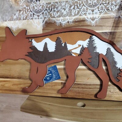 Fox Sign With Rustic Woodland Scene - Etsy