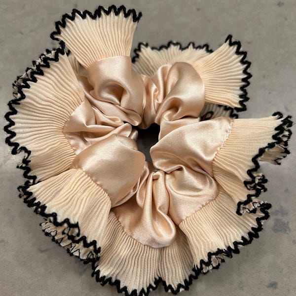 Handmade Pleated Satin Scrunchie - Etsy