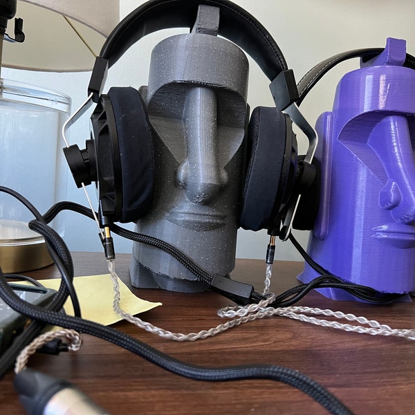 Moai Statue Headphone Rack! Easter Island Sculpture Headset Hanger ...