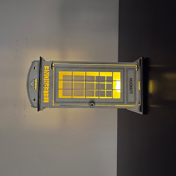 London Phone Booth 3mm Digital File for Laser and CNC | DXF SVG Ai Pdf ...