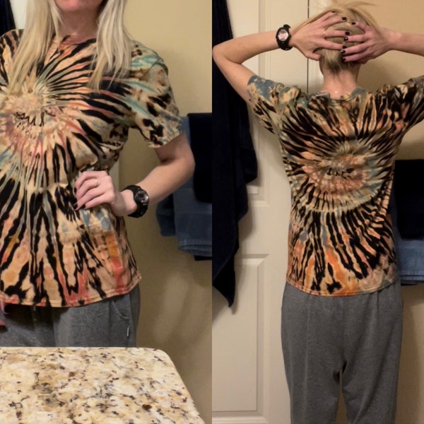 Reverse Tie Dye T-shirt, Adult X-large, Colorful Fashion, Unisex, Soft ...