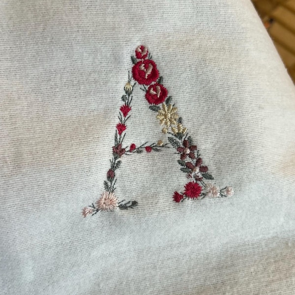 Machine Embroidery LETTER R Uppercase 15cm/6tall Dainty Floral Font 8x8 ...