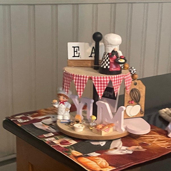 Free USA Shipping/red Gingham Cake Banner/tiered Tray Fabric Banner ...