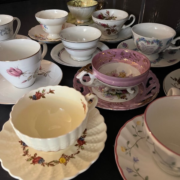 20 Vintage Mismatched Sets of Tea/coffee Cups With Matching Saucers 40 ...