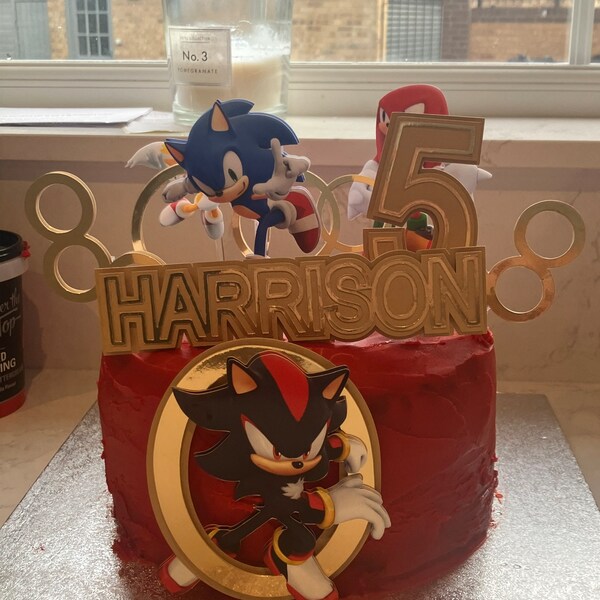 Personalized Sonic & Shadow Cake Topper: Birthday Party Decor - Etsy