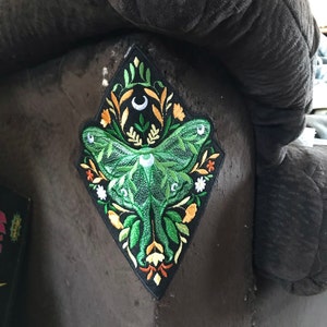 Lunar Moth in Fall Foliage Diamond With Border AND Coordinating ...