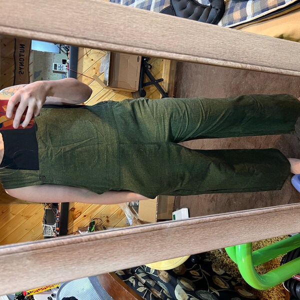 Plus Sizes 2X and 3X/4X Olive Green Bib Overalls Full Length in Fair ...