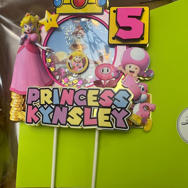 Princess Peach Cake Topper, Super Mario Princess Cake Topper, Shaker ...