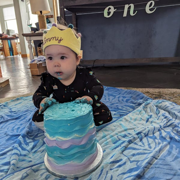 Hand Embroidered Linen Crown for Kids and Children's Birthdays ...