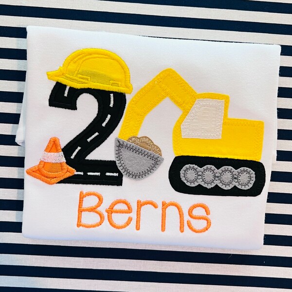 Construction #2 4x4 5x7 Digital Applique Birthday Number. - Etsy