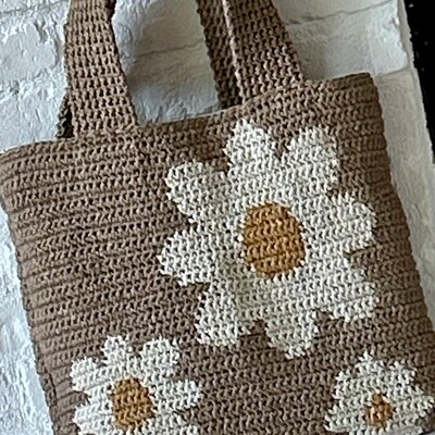 The Daisy Day Tote PDF DIGITAL DOWNLOAD Crochet Pattern, Cute Crochet ...