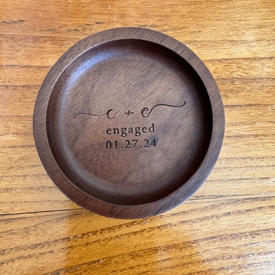 Custom Wooden Ring Dish Wedding Ring Dish Engagement Ring Holdergifts ...