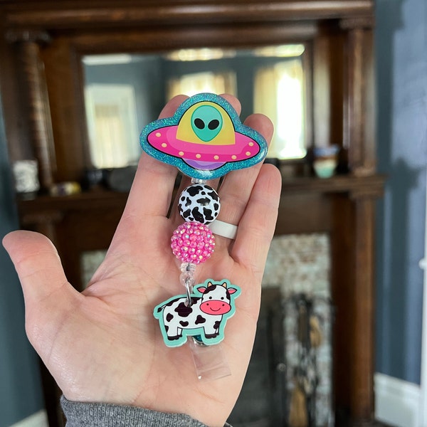 UFO Badge Reel, Alien Badge Reel, Spaceship Badge Reel, Nurse Badge ...