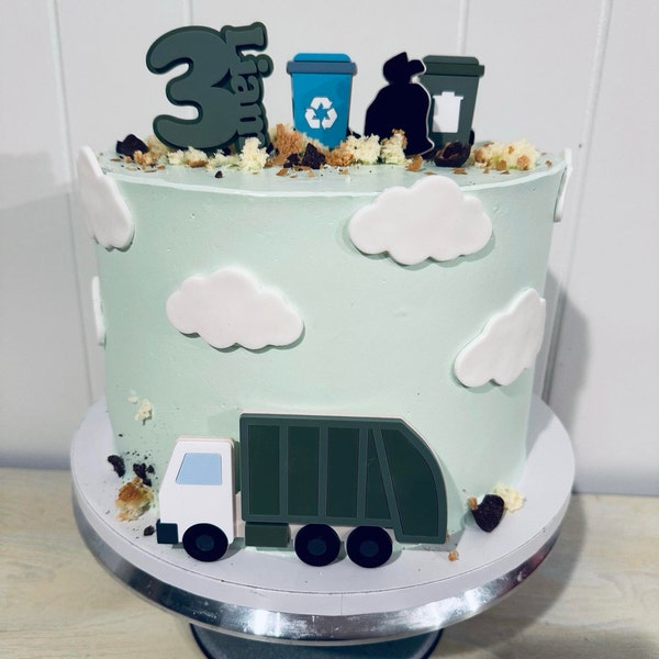 Trash Bash Cake Topper Garbage Truck Cake Topper With Trash Can ...