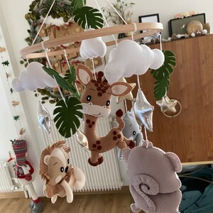 Baby Mobile Safari Giraffe Lion Nursery Mobile Safari Hanging Crib ...