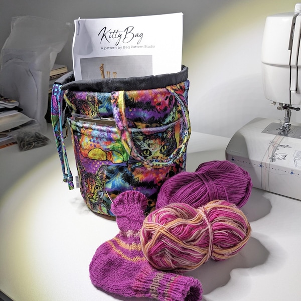 Knitting Bag Sewing Pattern | Knitting Project Bag | Easy Beginner ...