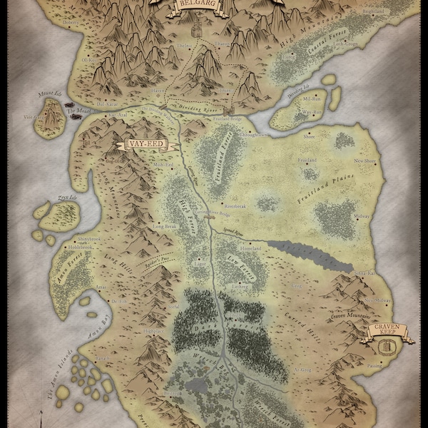 Custom Fantasy Map Commission for Writers, D&D, Gift - Etsy