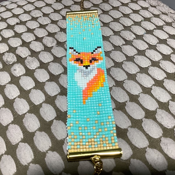 Beaded the FOX Loom Bracelet - Miyuki Delica Beading Animals Pattern PB ...