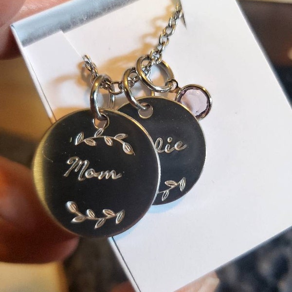 Personalized Mom Key Ring Leather Effect Hammered Key Ring Gift for Her ...