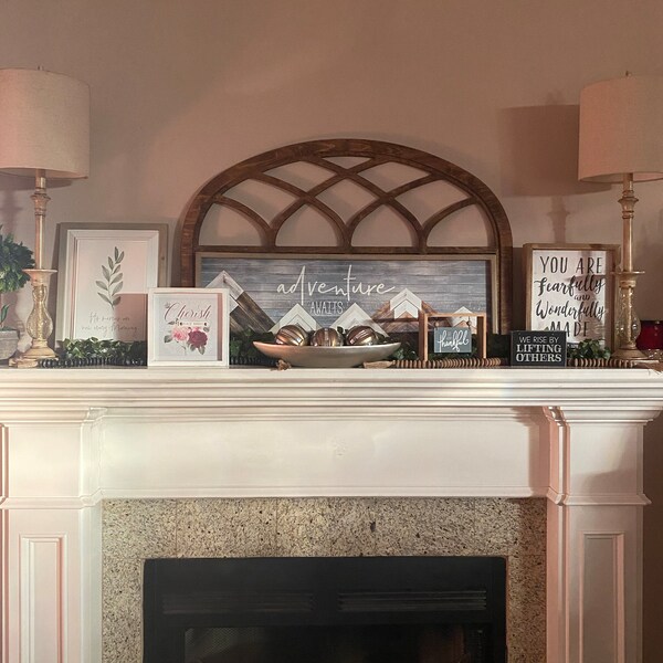 Large Half Arched Window Frame, Farmhouse Frame, Faux Arch Window ...