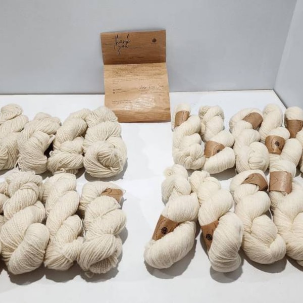 1kg White European Wool Yarn – 100% Lithuania DK Light Worsted, Hand ...