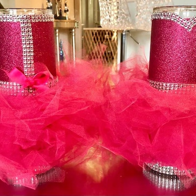 Hot Pink Centerpiece, Beautiful Hot Pink Vase, Hot Pink Wedding ...
