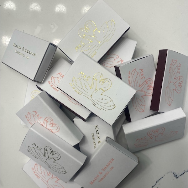 Custom Wine and Oyster Matchboxes | Wedding | Bachelorette ...
