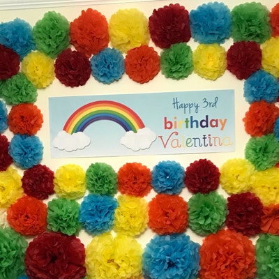 Rainbow Birthday Banner Party Decorations, Rainbow Party Banner, Kids ...