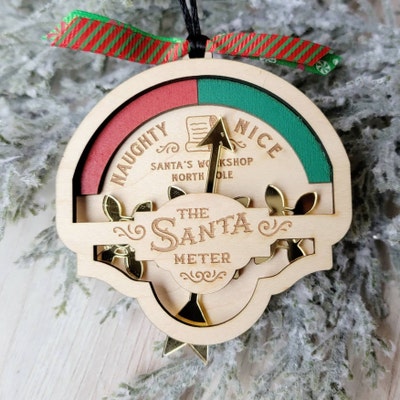 SANTA METER Ornament Customizable SVG Laser Cut Files for Glowforge ...