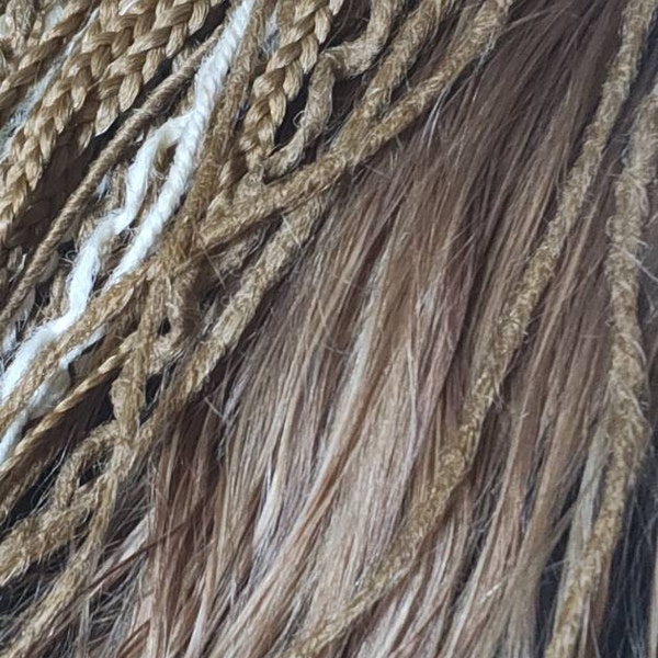 Brown DE/SE Thin Dreadlocks, Mixed Texture Braids/dark Extension ...