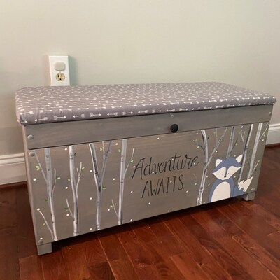 Toy Box Rolling Toy Box Toy Box Kids Toy Chest Wood Toy Box Toy Box on ...