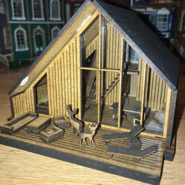 DIY Modern Dollhouse 1:48, Quarter Scale Miniature Container Home, MCM ...