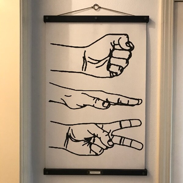 Rock Paper Scissors Print: Framed Eclectic Game Room Wall Art - No. 76 ...