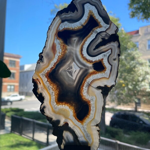 Pair of Book-matching Amethyst and Citrine Cathedral Geodes With Shiny ...