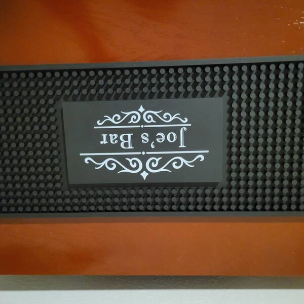 Bar Mat, Personalized Bar Mat for Home Bar Coffee Bartender Mat, Custom ...