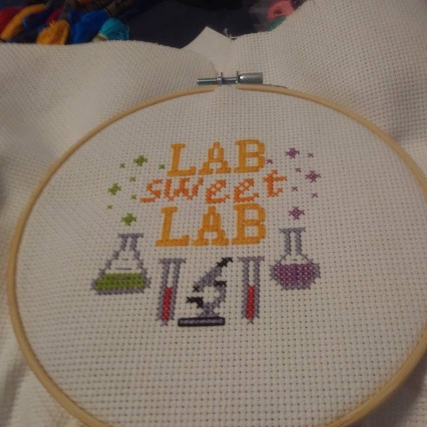 Lab Sweet Lab Science Lab Cross Stitch Pattern - Perfect for Science ...