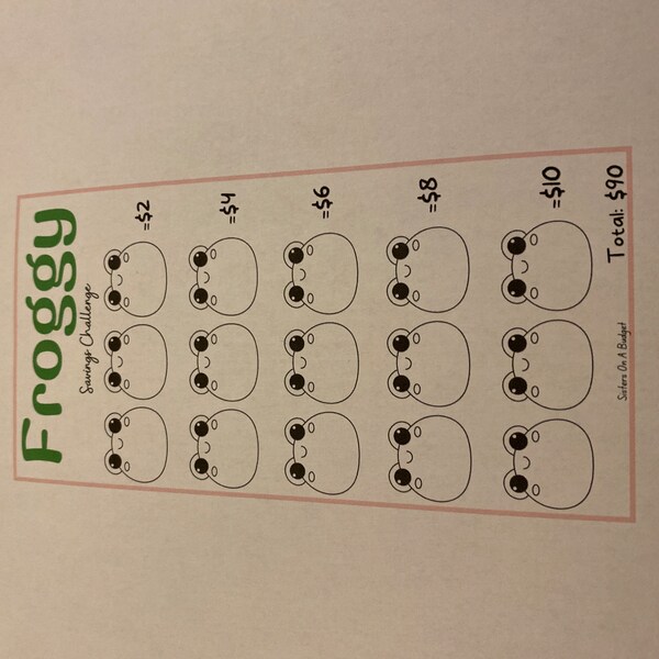 A6 Froggy Savings Challenge for A6 Cash Envelopes/binders Printable ...