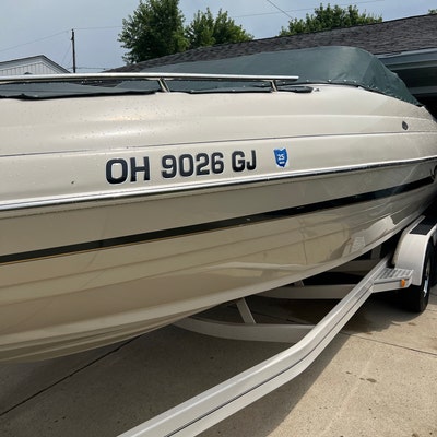 Brushed Chrome Boat Registration Numbers and Letters Sport Series Domed ...
