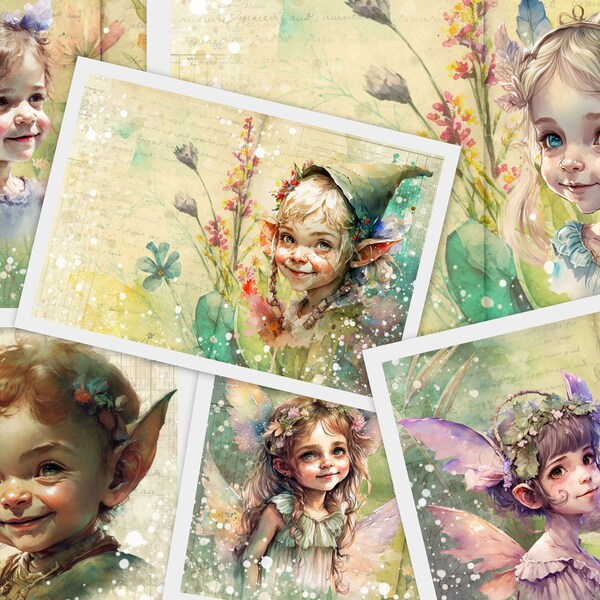 Watercolor Fairy Clipart Set, Whimsical PNG Graphics (digital Download ...