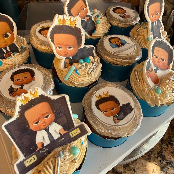 Custom Cake Topperboss Baby Afro Boy Clipart Png Bundle Digital ...