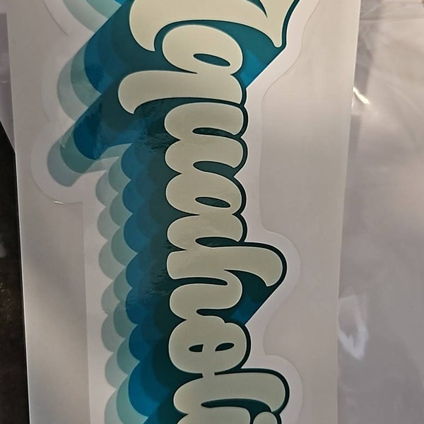 Personalized Name Sticker, Custom Vinyl Sticker, Gradient Color Name ...