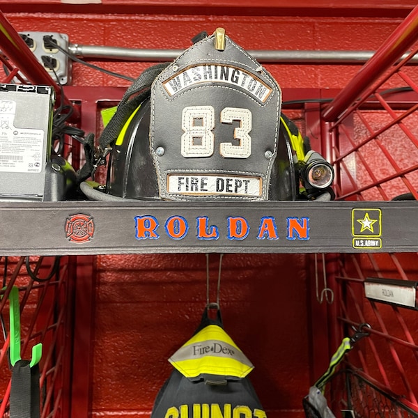 Firefighter Locker Name Plate, Leather Identification Tag to Place on ...