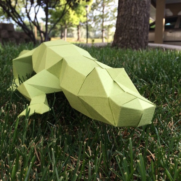 Paper Crocodile , Printable Papercraft Template, Instant Download - Etsy