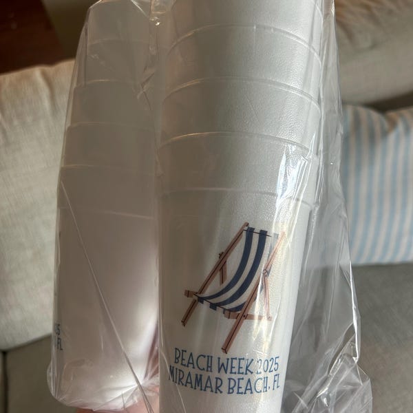 Personalized Styrofoam Cups, Beach Party Cups, Beach Cups - Foam Cups ...